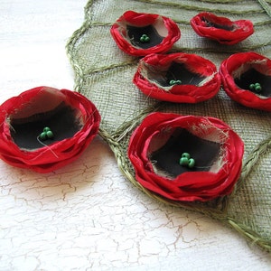 Handmade Fabric Flower Appliques, Floral Sew on Embellishments for ...