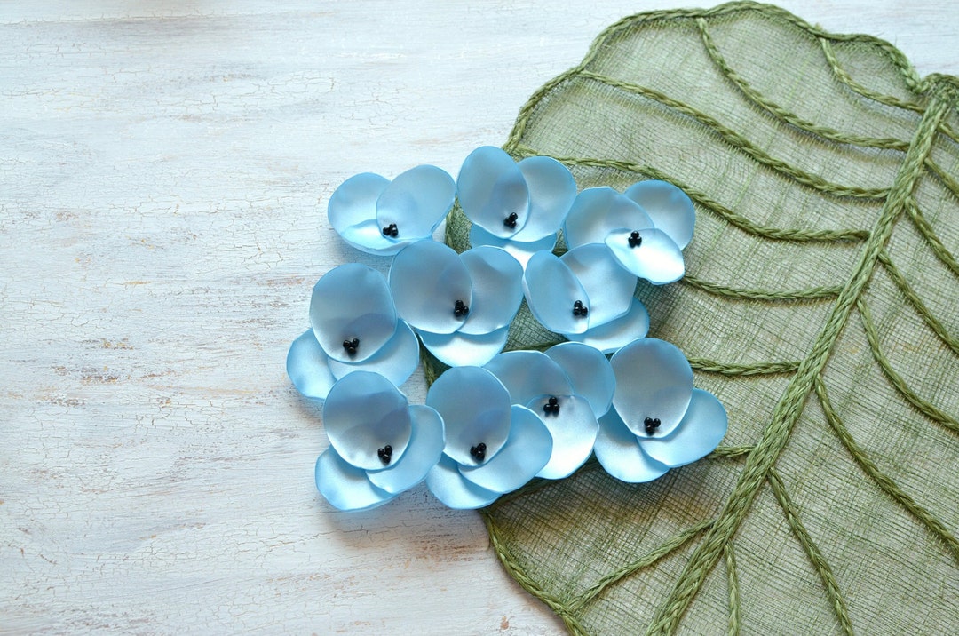 Hydrangea Blossoms-handmade Satin Sew on Flower Appliques (10 Pcs ...