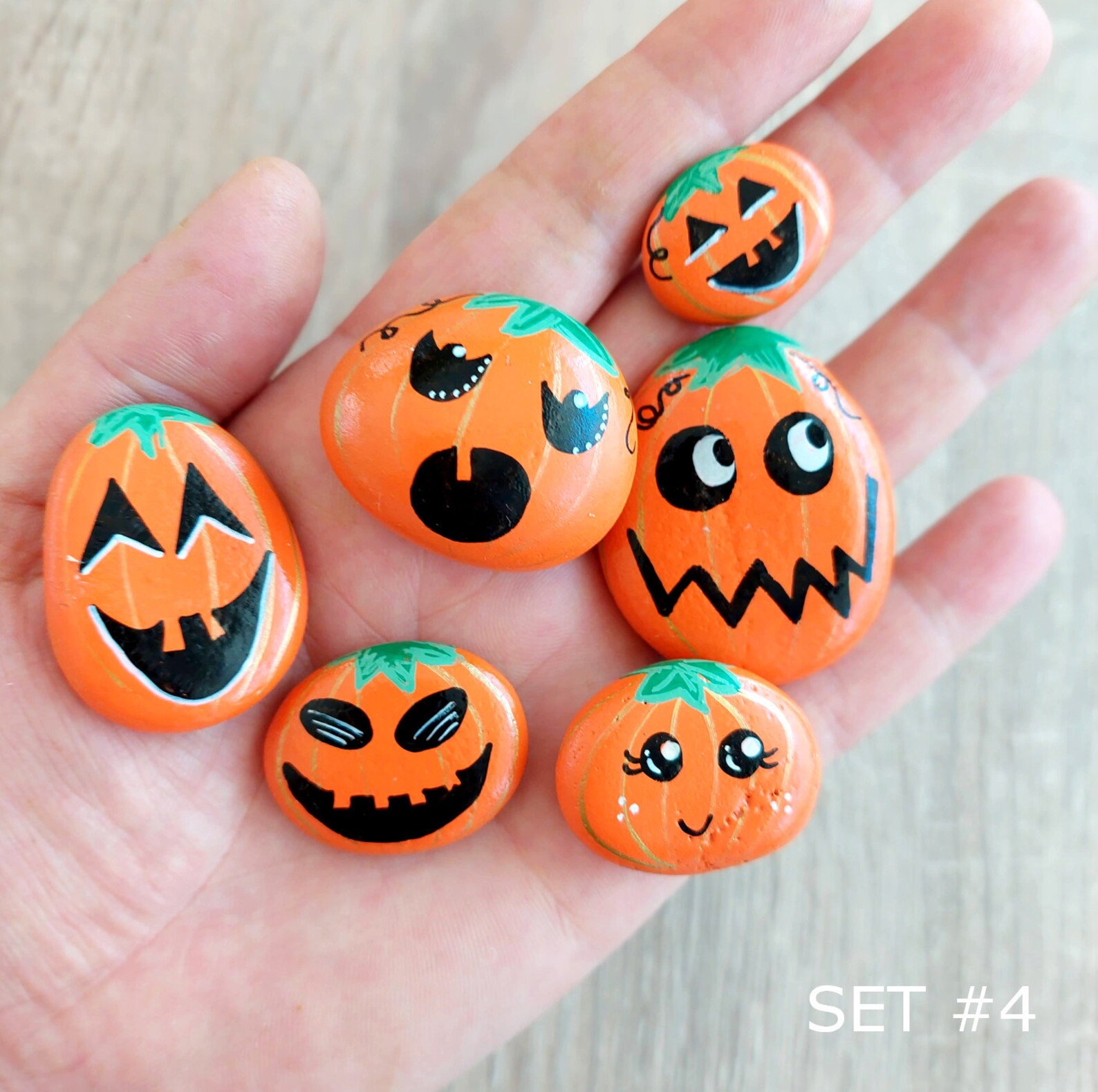 Painted Kindness Rocks Pumpkin Rocks Jack-o-lantern Stones - Etsy