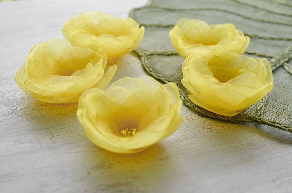 Water Lilies Organza Sew On Flower Appliques Fabric Flowers Etsy