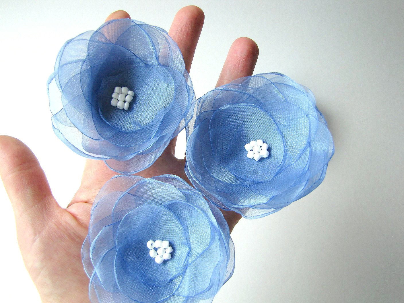 Water Lilies Handmade Organza Sew On Flower Appliques 5 Etsy