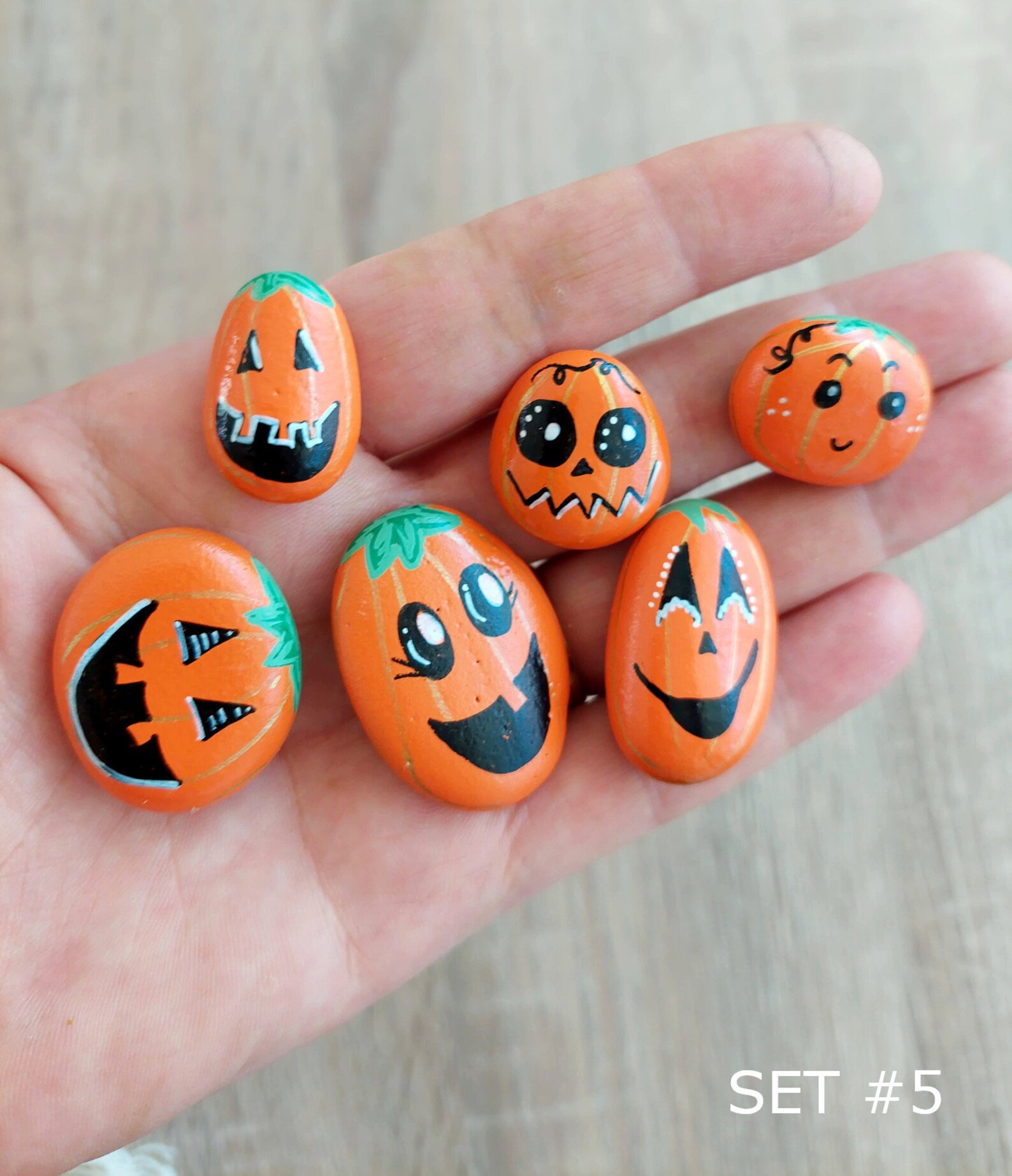 Painted Kindness Rocks Pumpkin Rocks Jack-o-lantern Stones - Etsy