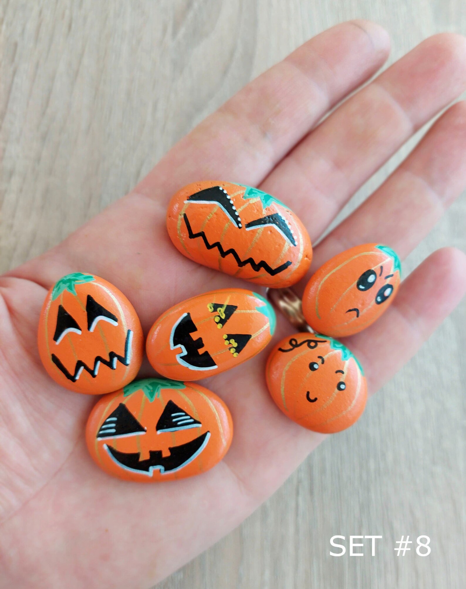 Painted Kindness Rocks Pumpkin Rocks Jack-o-lantern Stones - Etsy
