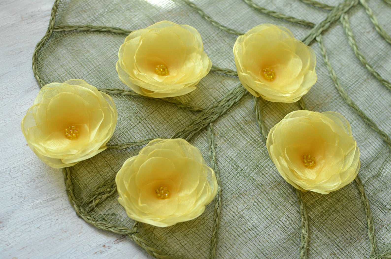 Water Lilies Organza Sew On Flower Appliques Fabric Flowers Etsy
