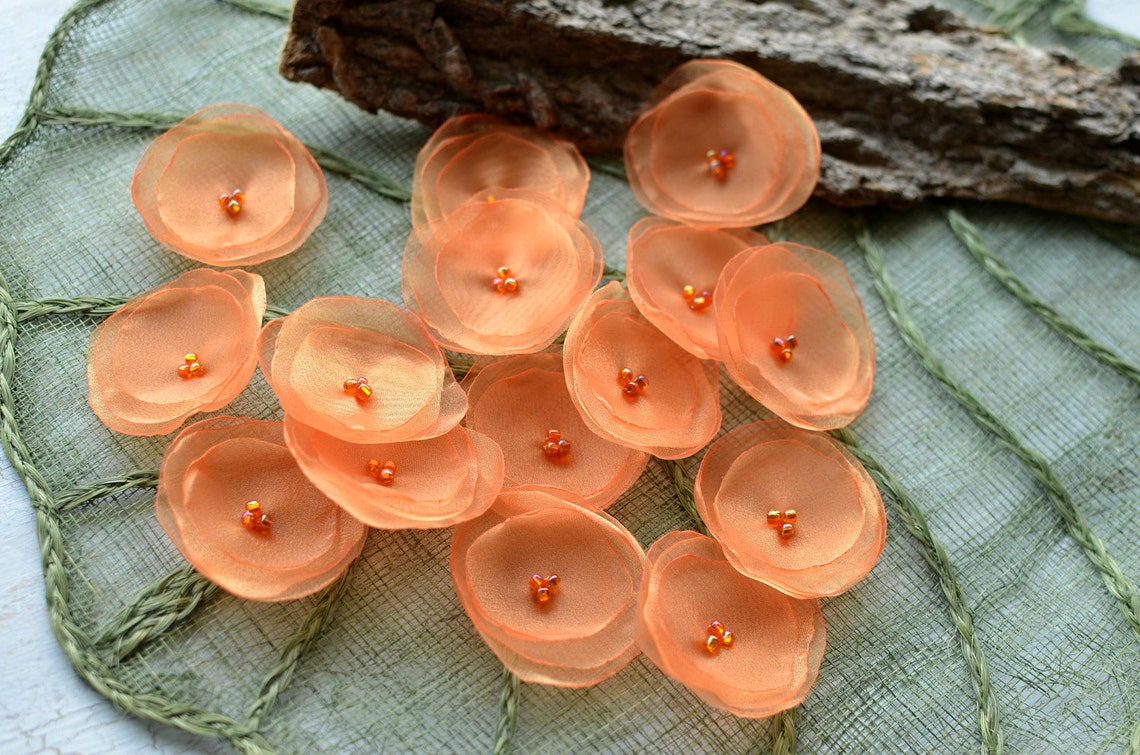 Fabric Flowers Silk Flowers Handmade Sew on Flower | Etsy