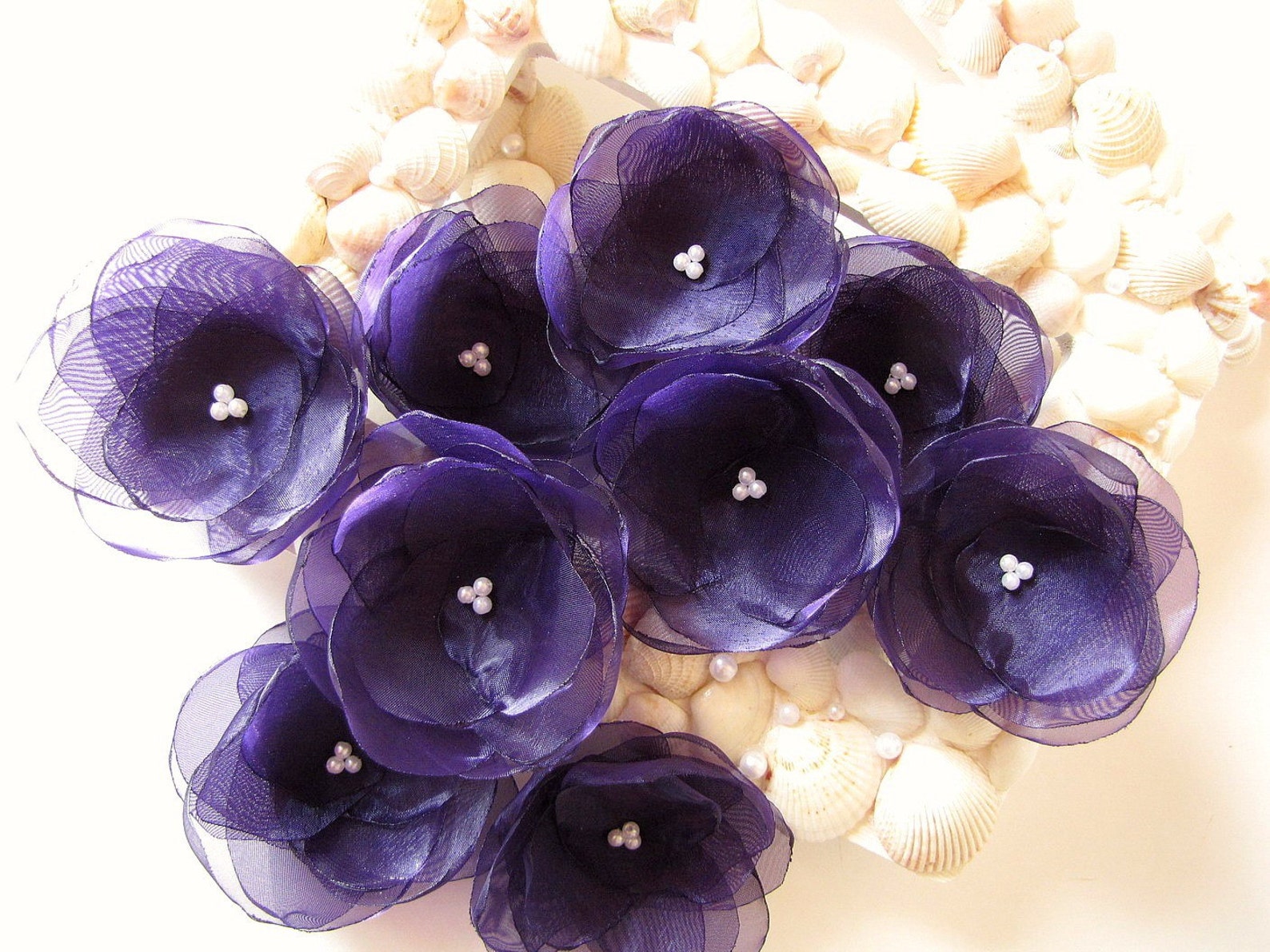 Water Lilies Handmade Organza Sew On Flower Appliques 5 Etsy