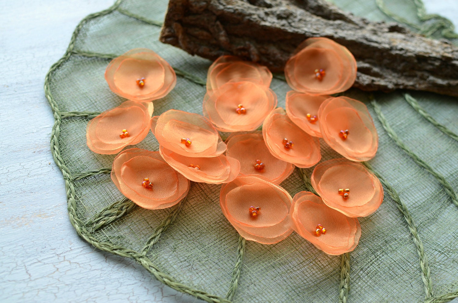 Fabric Flowers Silk Flowers Handmade Sew on Flower - Etsy