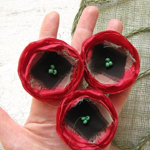 Fabric Flower Appliques, Floral Embellishments, Fabric Appliques ...