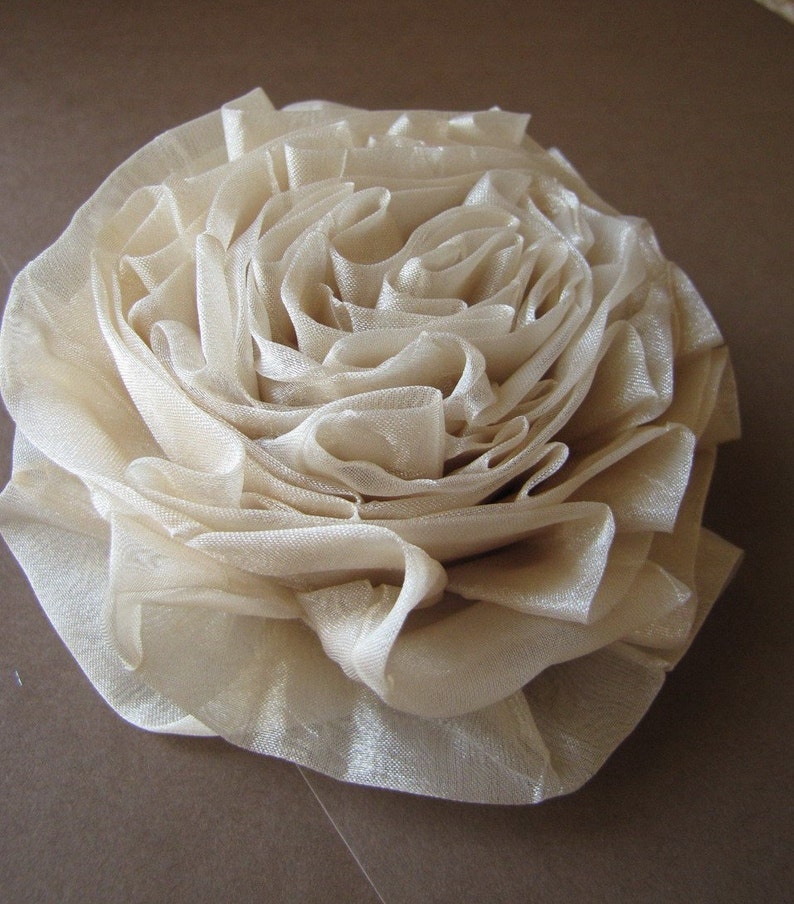 Organza Flower Brooch Fabric Flower Floral Fabric Accessory Etsy