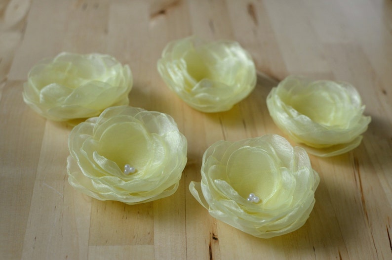 Water Lilies Organza Sew On Flower Appliques Fabric Flowers Etsy