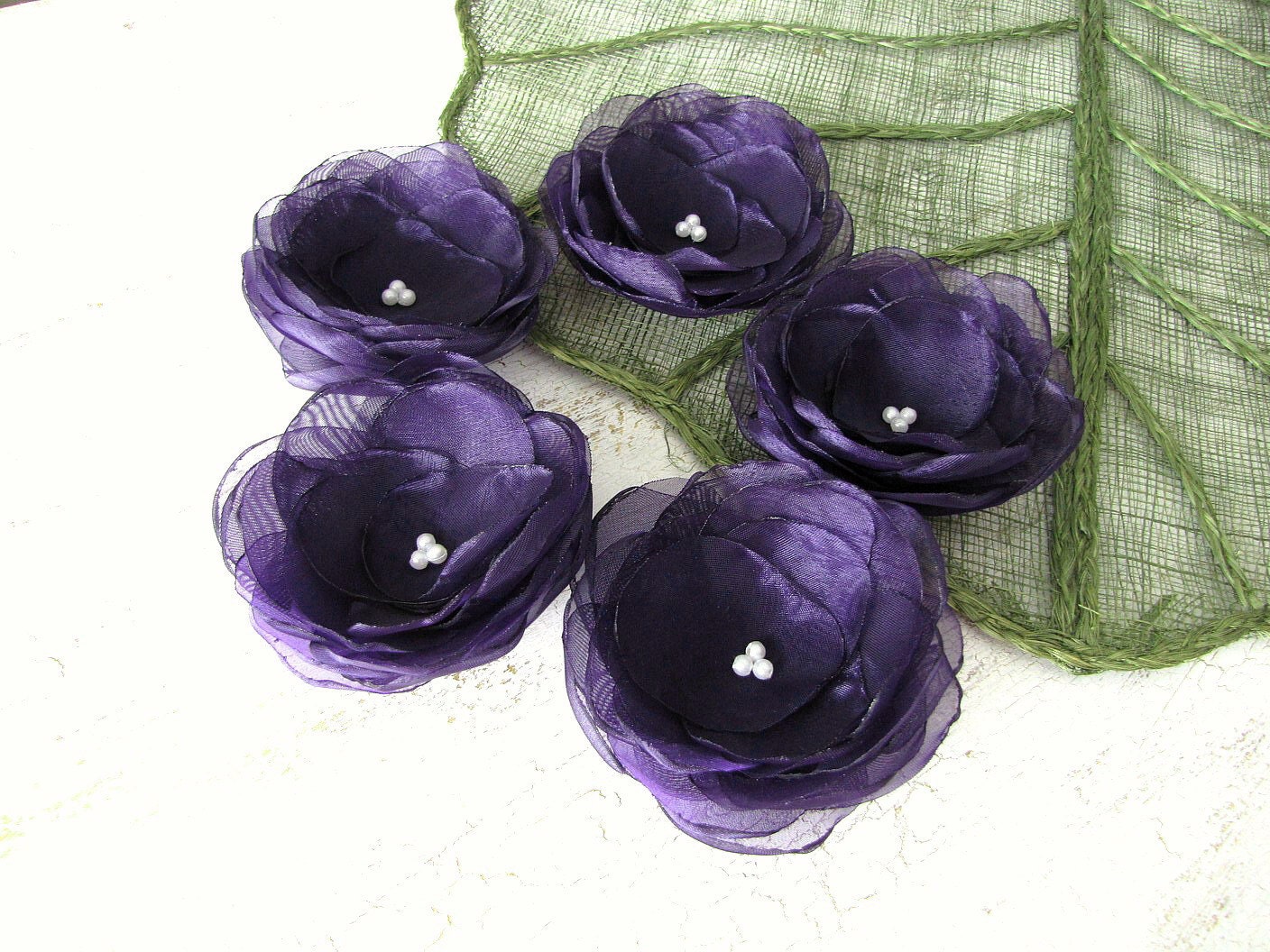 Water Lilies Handmade Organza Sew On Flower Appliques 5 Etsy