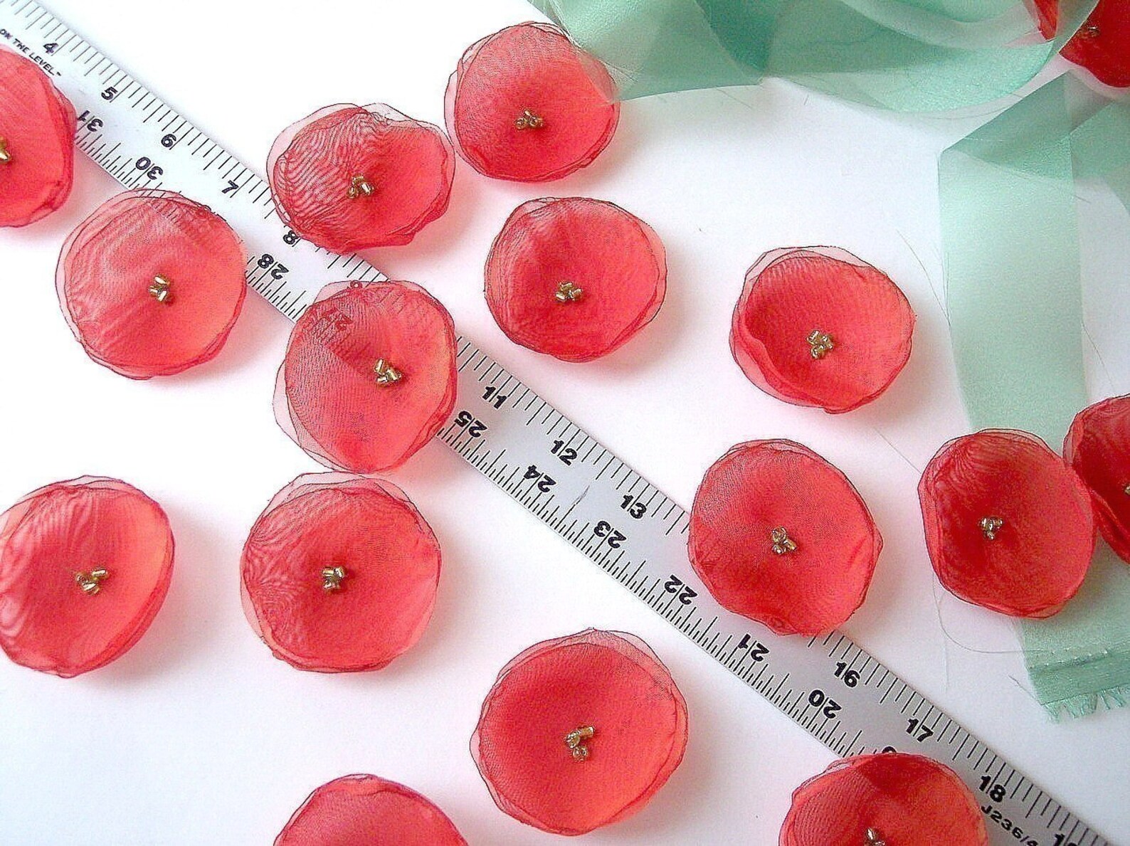 Fabric Flowers for Crafts Handmade Organza Sew on Flower - Etsy