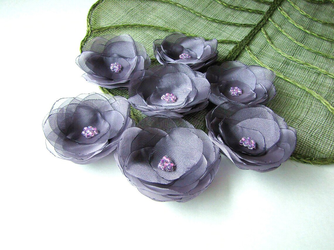 Fabric Flowers Water Lilies Handmade Organza Sew On Etsy