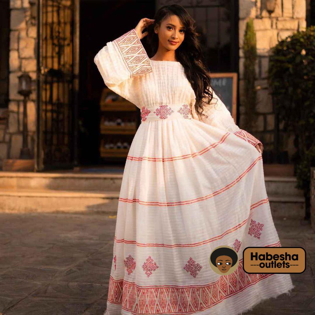 Elegant Ethiopian & Eritrean Habesha Dress | Traditional Handwoven ...