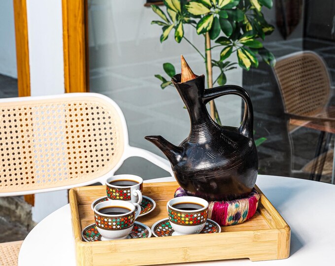 Ethiopian Coffee Pot, Large Ethiopian Eritrean Traditional Clay Coffee ...