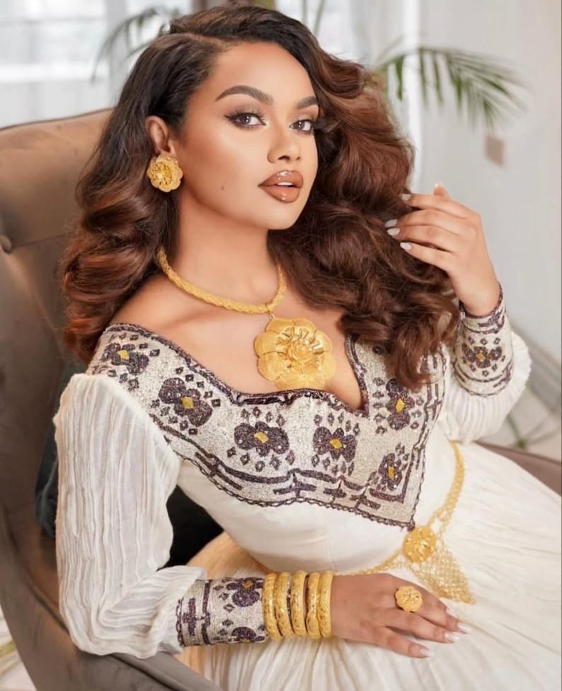 Elegant Ethiopian & Eritrean Habesha Dress | Handmade Zuria for ...