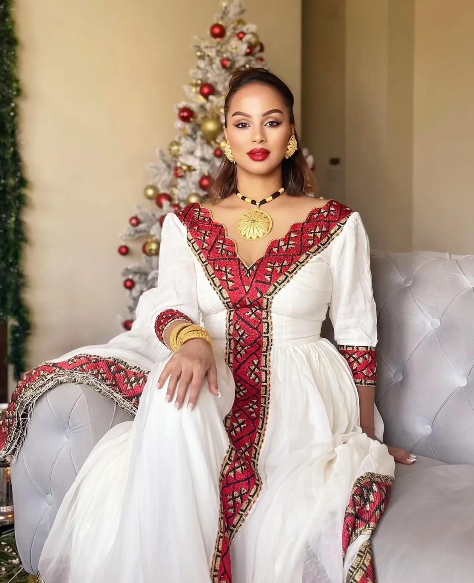 Elegant Ethiopian Habesha Dress | Traditional Kemis Zuria | Authentic ...
