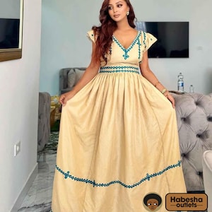 Elegant Ethiopian & Eritrean Habesha Dress | Traditional Handwoven ...