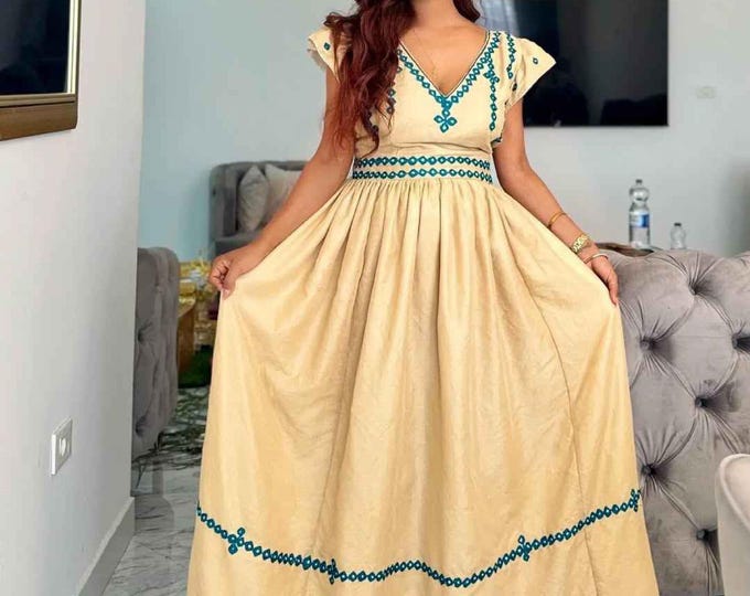Elegant Ethiopian & Eritrean Habesha Dress | Traditional Handwoven ...