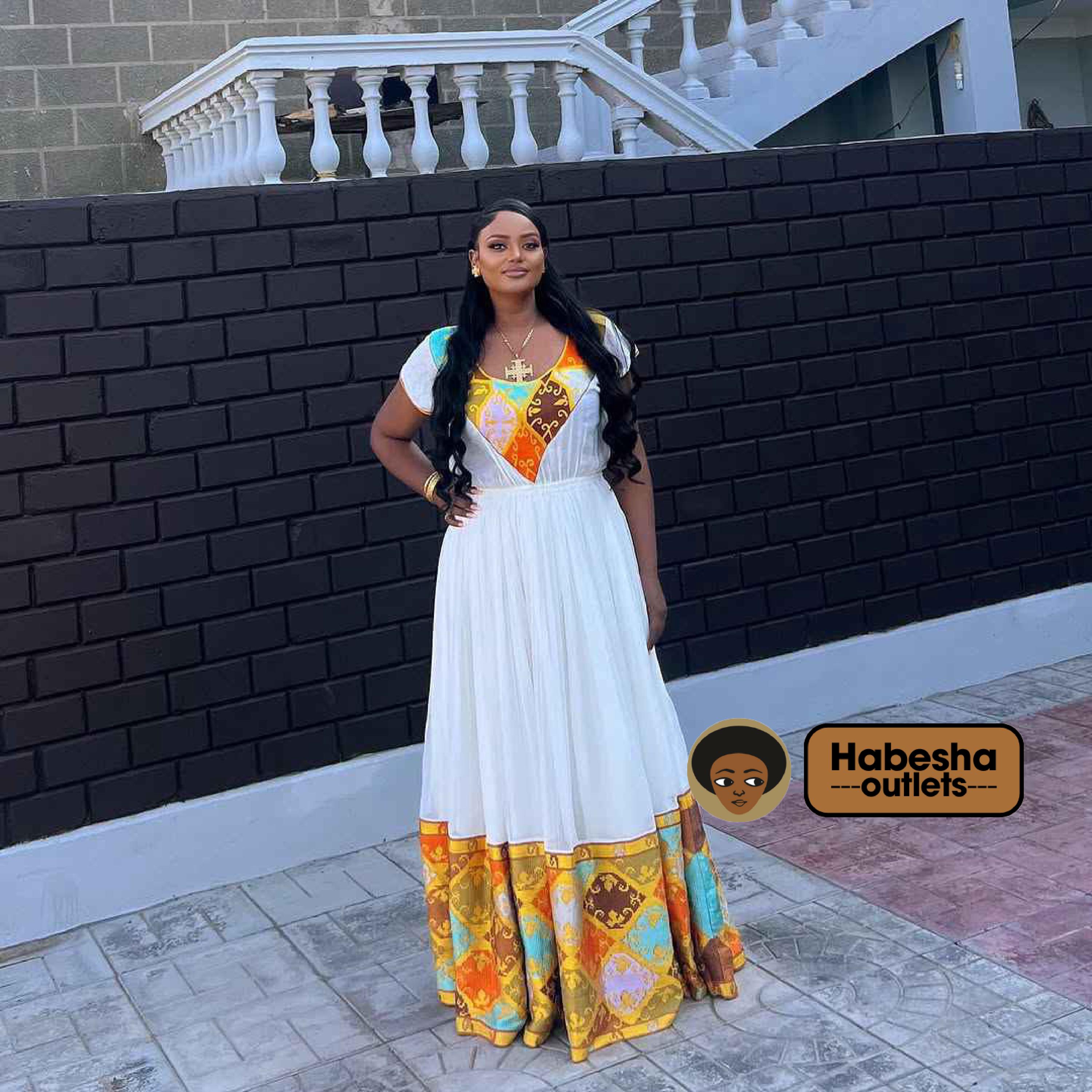 Elegant Ethiopian & Eritrean Habesha Dress | Traditional Handwoven ...