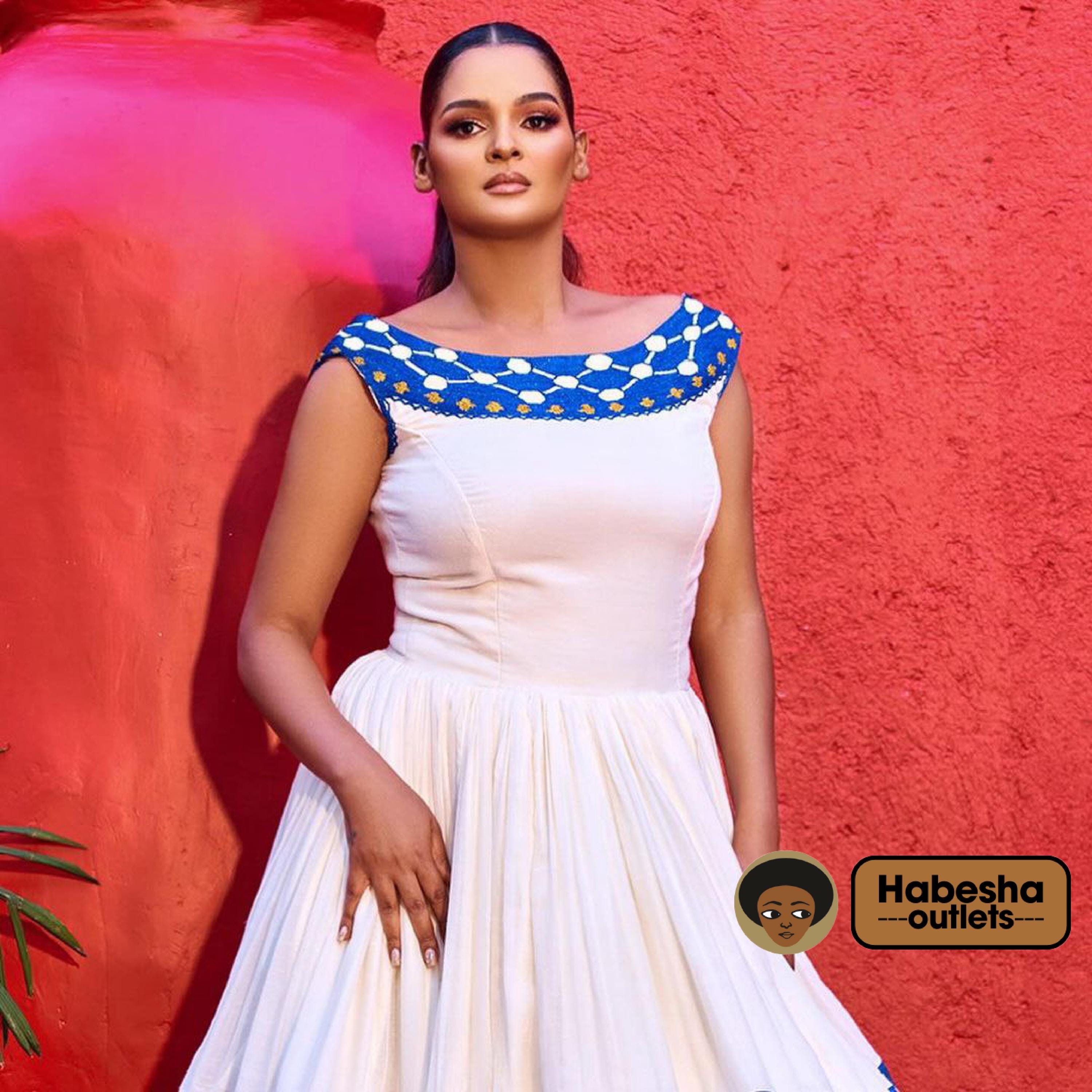 Elegant Ethiopian Habesha Dress | Traditional Kemis Zuria | Authentic ...