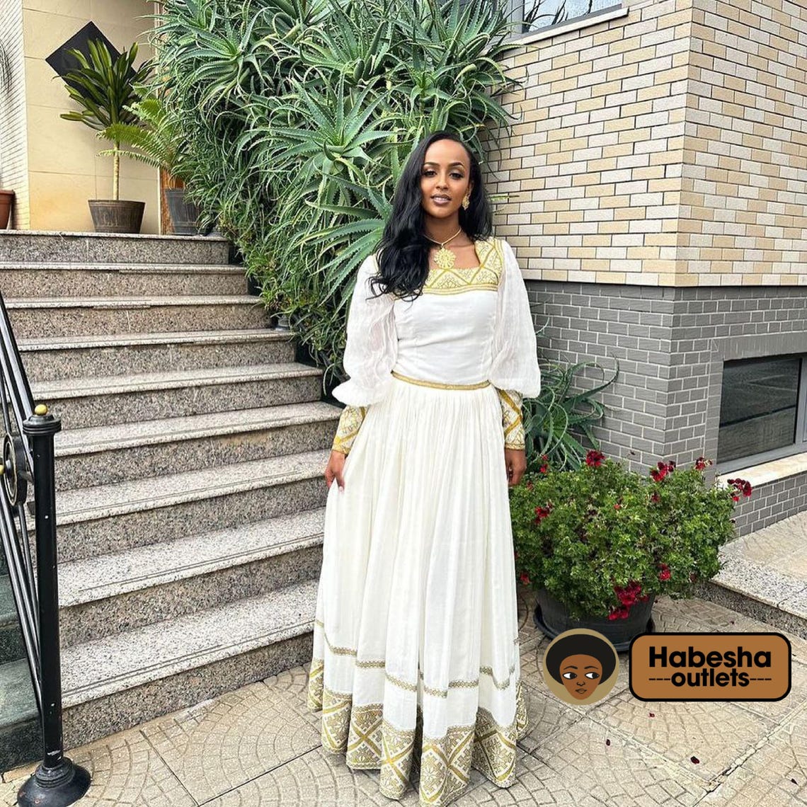 Elegant Ethiopian Habesha Dress | Traditional Kemis Zuria | Authentic ...