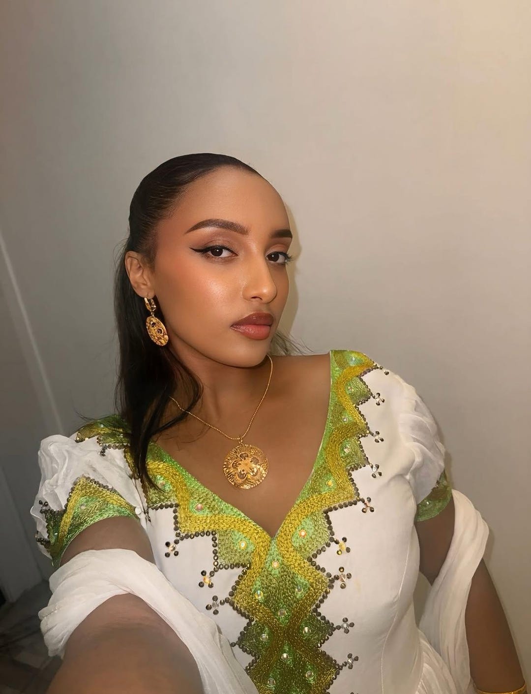 Ethiopian Dress - Traditional Habesha Green Tibeb for Holidays - Etsy