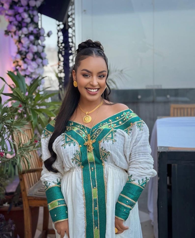 Ethiopian & Eritrean Traditional Habesha Dress – Handwoven Zuria - Etsy