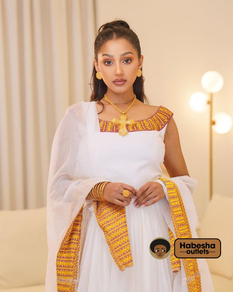Elegant Ethiopian & Eritrean Habesha Dress | Traditional Handwoven Kemis | Custom Sizing ...