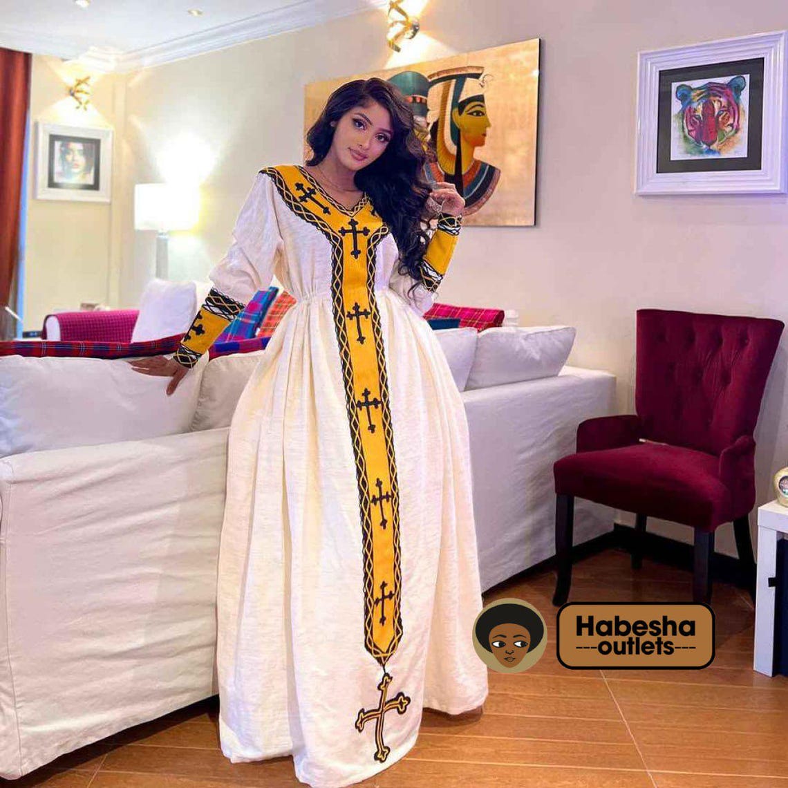 Elegant Ethiopian & Eritrean Habesha Dress | Traditional Handwoven ...