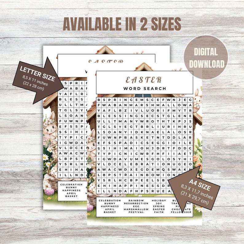 Easter Word Search Game: Printable Spring Activity (digital Download ...