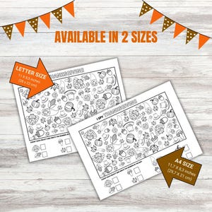 I Spy Thanksgiving Coloring Activity Page for Kids, Search and Color ...