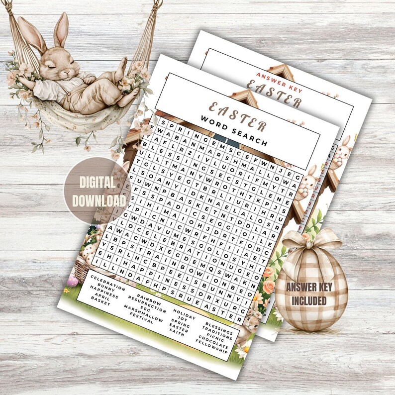 Easter Word Search Game: Printable Spring Activity (digital Download ...