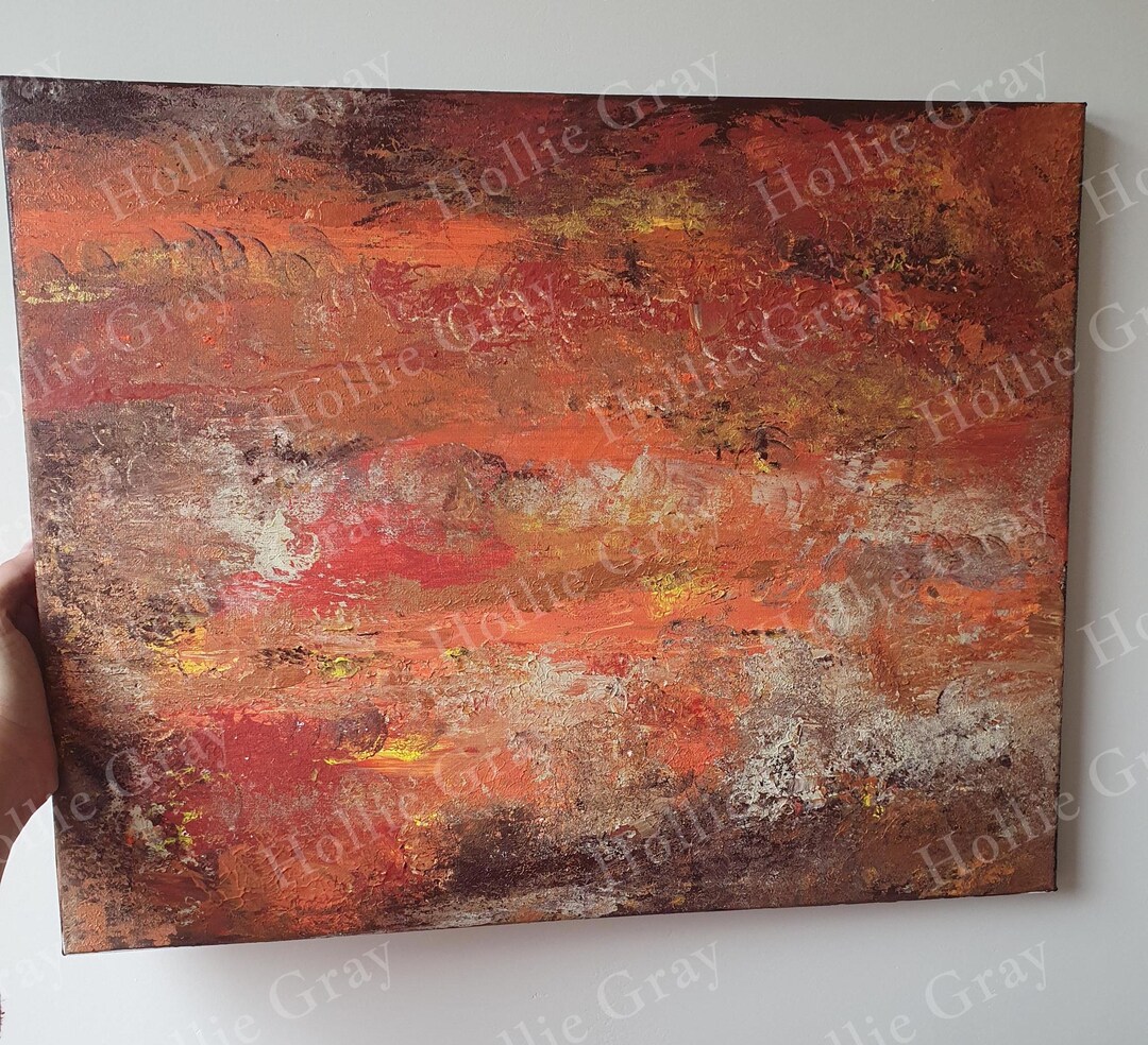ORIGINAL 20 X 16" Acrylic Stretched Canvas 'ember' - Etsy