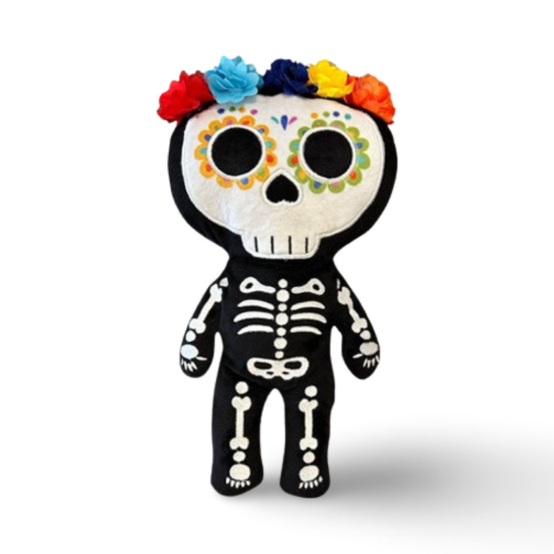 12" Day of the Dead Sugar Skull Skeleton Plushie. Halloween / Dia De ...