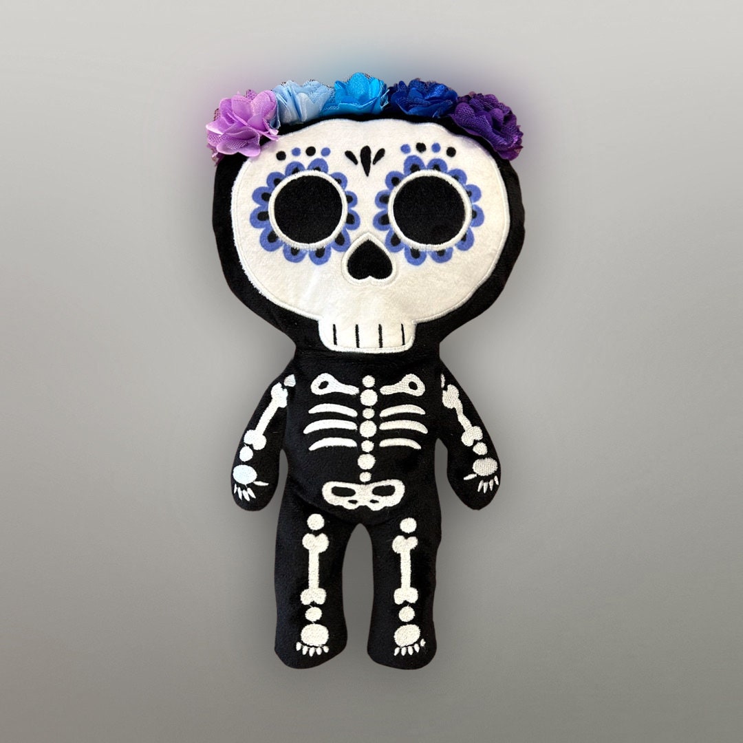 12 Day of the Dead Sugar Skull Skeleton Plushie. Halloween / Dia De Los ...