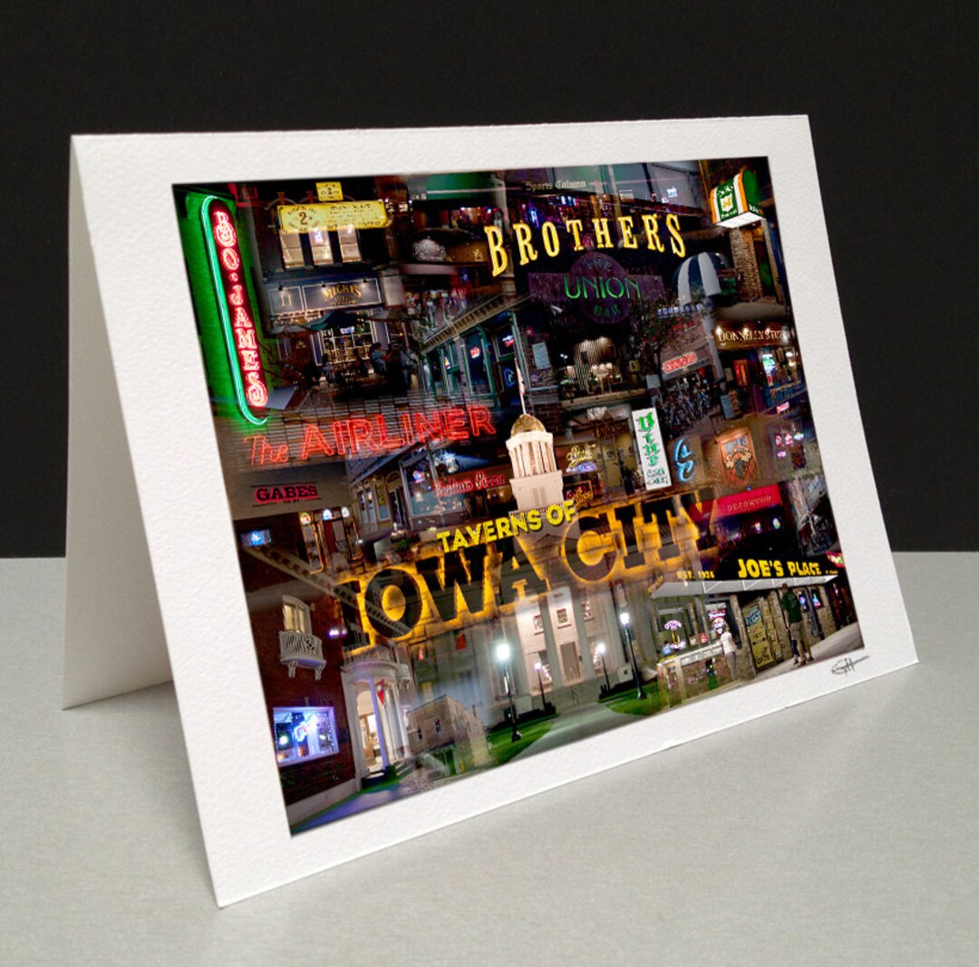 Taverns of Iowa City 5 X 7 Greeting Card - Iowa City, IA - Etsy