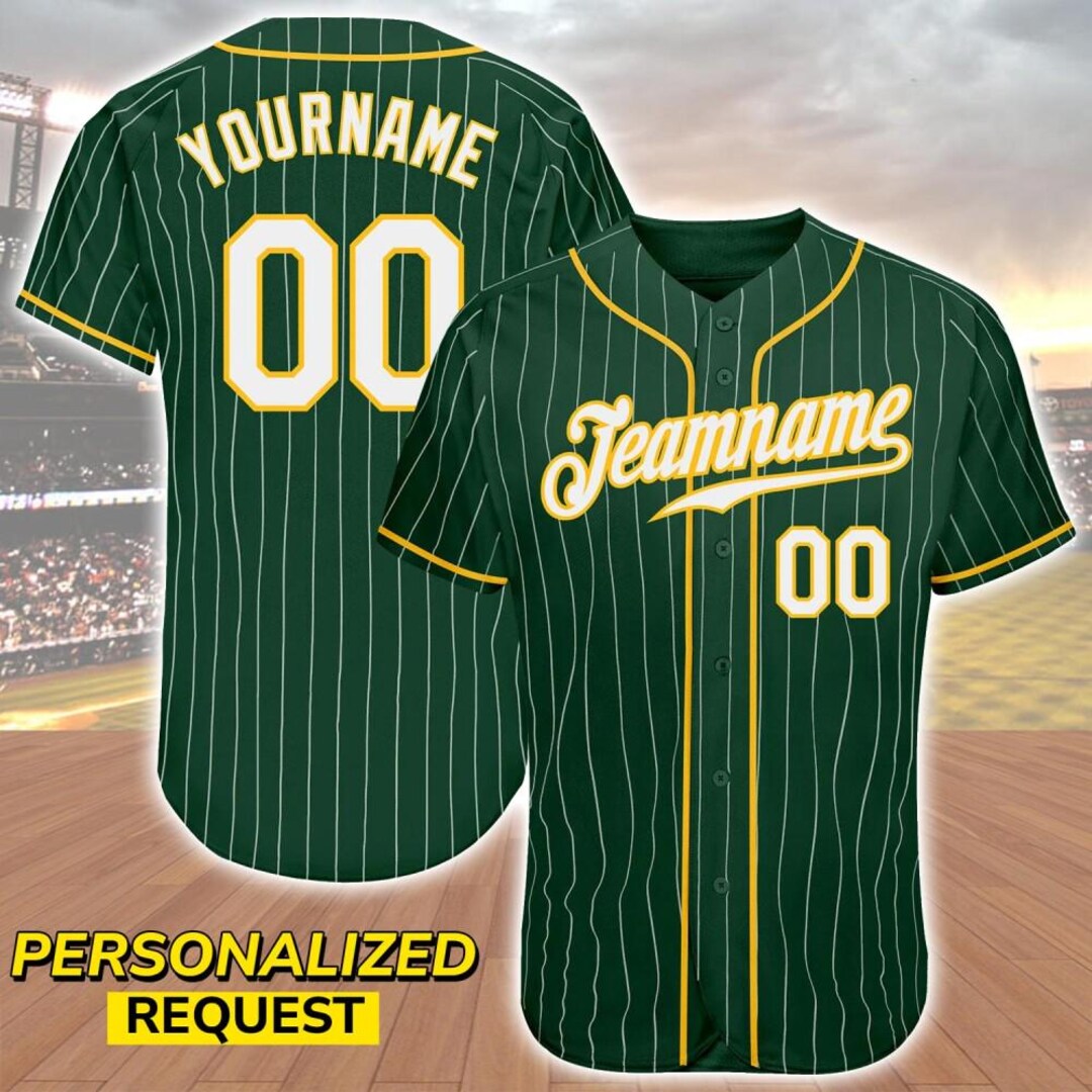 Personalized Baseball Jersey Name and Number Prinstripe Style, Custom ...