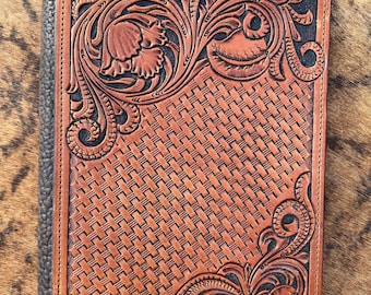 Cowhide Zipper Portfolio | Custom Branded Hand Tooled Leather & Cowhide ...