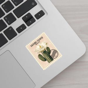 Saguaro Flower Sticker Arizona State Flower Vintage Stamp Design Decal ...