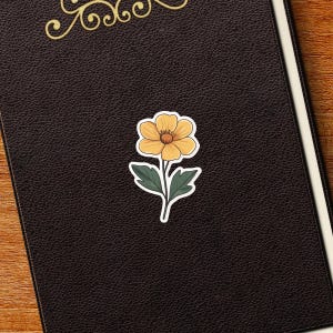 Yellow Flower Vinyl Sticker: Waterproof Floral Decal - Etsy