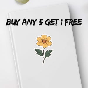 Yellow Flower Vinyl Sticker: Waterproof Floral Decal - Etsy