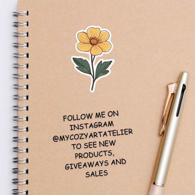 Yellow Flower Vinyl Sticker: Waterproof Floral Decal - Etsy