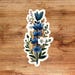 Elegant Blue Floral Sticker Botanical Art Decal Nature Inspired ...