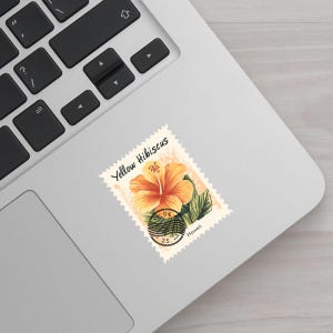 Hawaii Yellow Hibiscus Sticker State Flower Stamp Floral Vinyl Decal ...