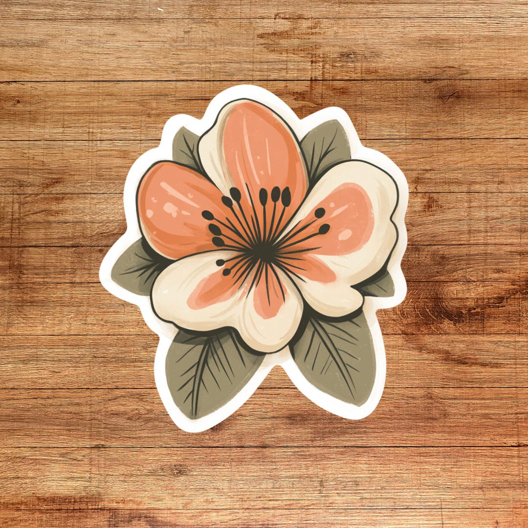 Hand-drawn Floral Sticker Vintage Boho Vinyl Decal Waterproof Gift - Etsy