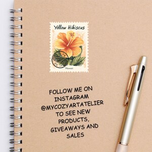 Hawaii Yellow Hibiscus Sticker State Flower Stamp Floral Vinyl Decal ...