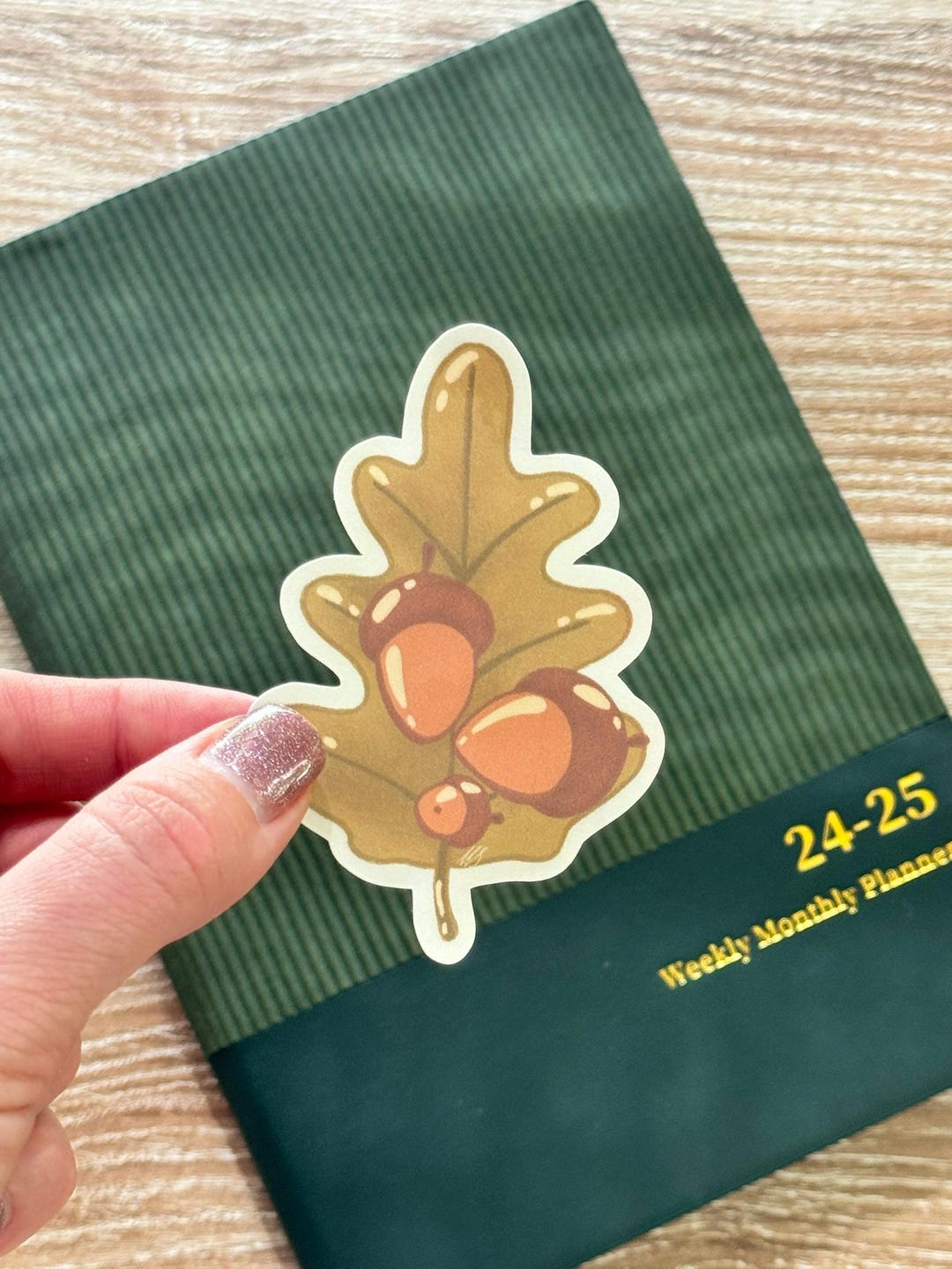 Big Vinyl Sticker Floral Leaf & Acorn - Etsy