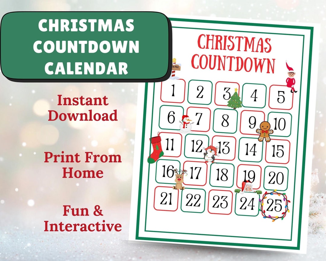 Christmas Countdown Calendar - Etsy