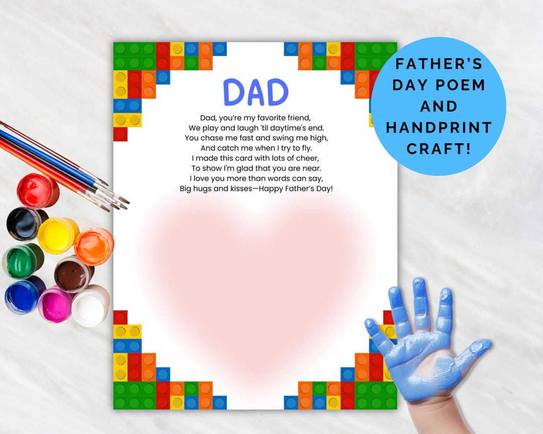 Dad Father’s Day Poem Printable From Toddler Preschool Father's Day ...